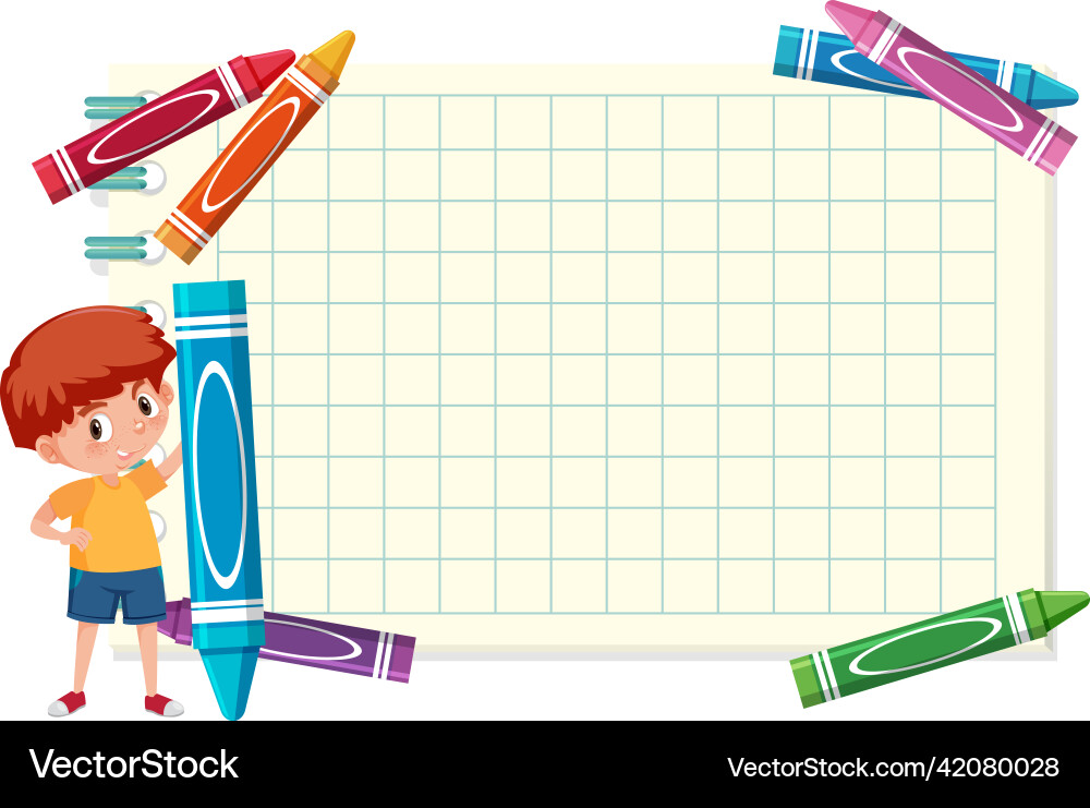 Empty board template with children cartoon Vector Image