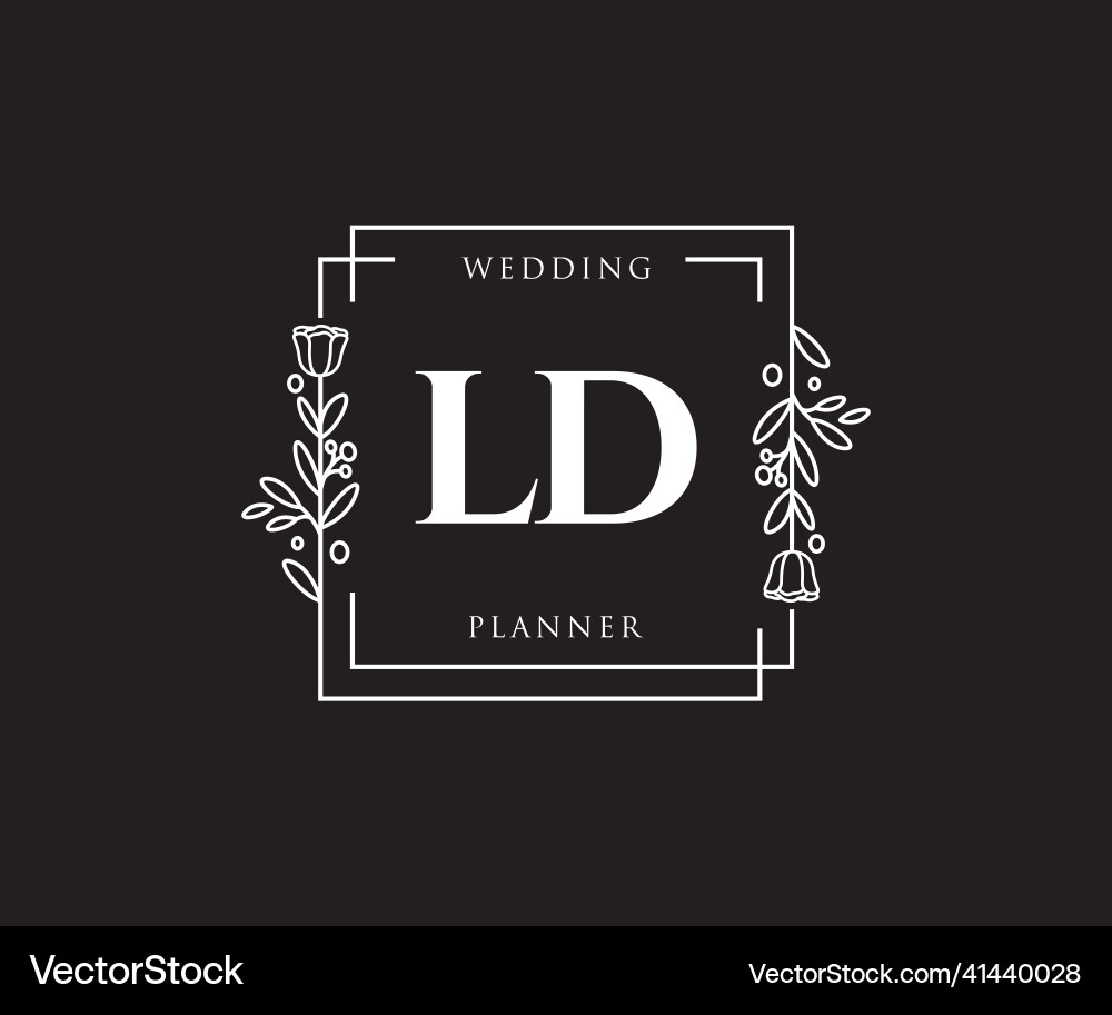 Initial ld feminine logo usable for nature salon Vector Image