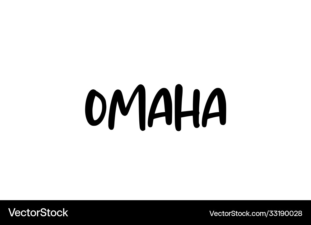 Omaha city handwritten typography word text hand Vector Image