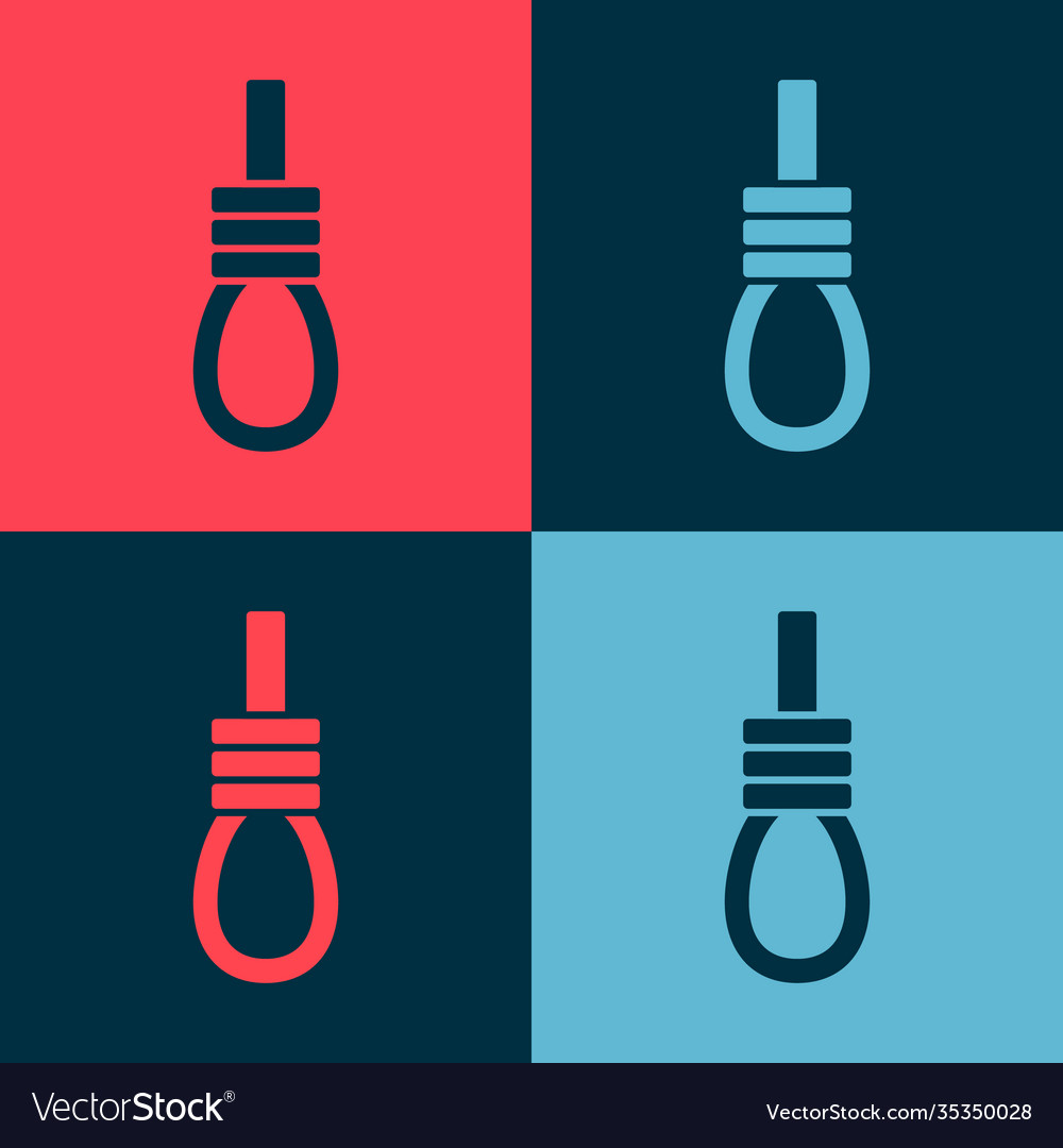 Pop art gallows rope loop hanging icon isolated Vector Image