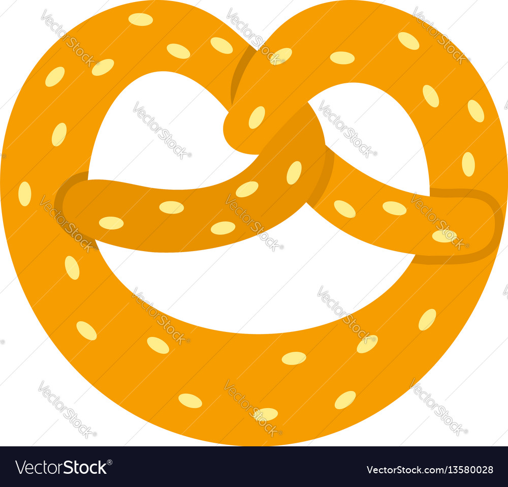 Pretzel icon flat style Royalty Free Vector Image