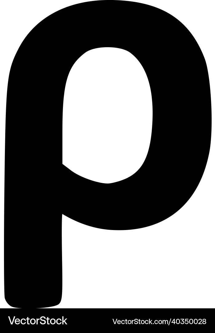 Rho greek lowercase symbol flat icon symbol Vector Image