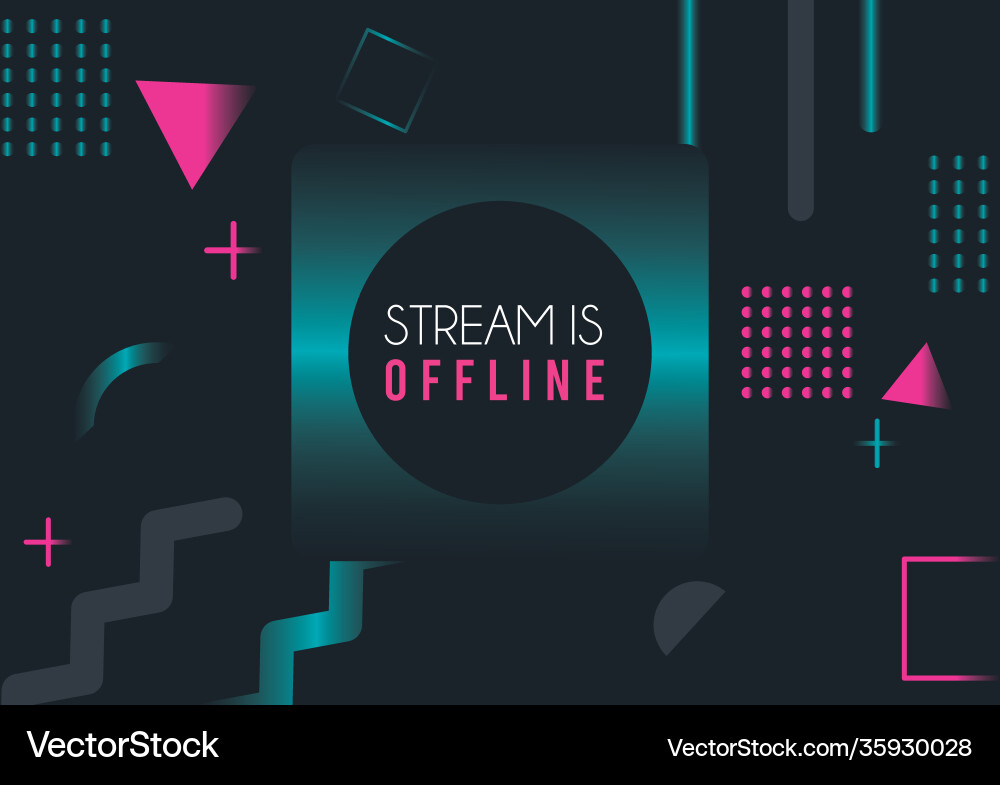 Stream is offline lettering memphis style in black