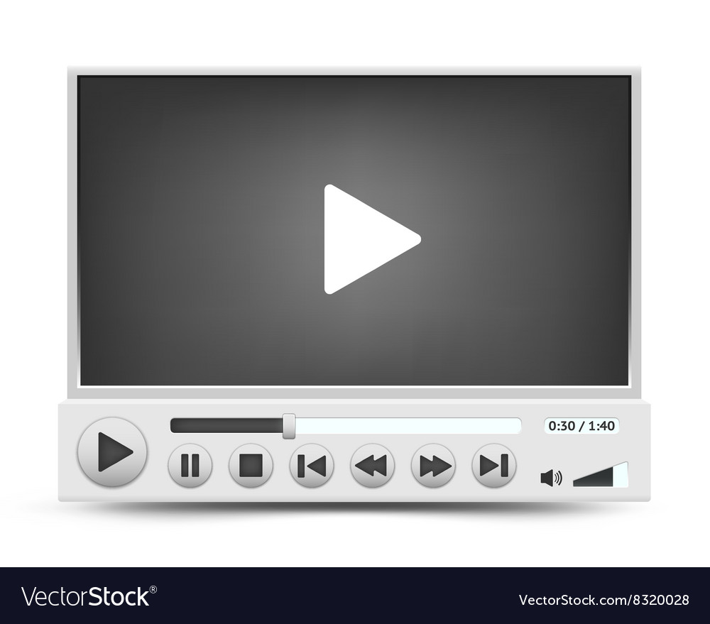 Video player interface Royalty Free Vector Image