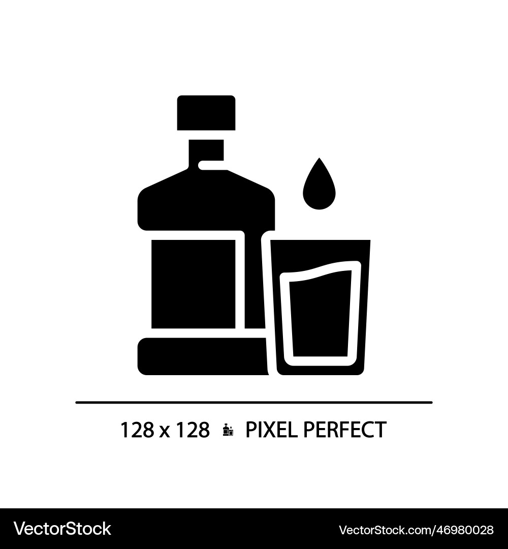 Water pixel perfect black glyph icon Royalty Free Vector