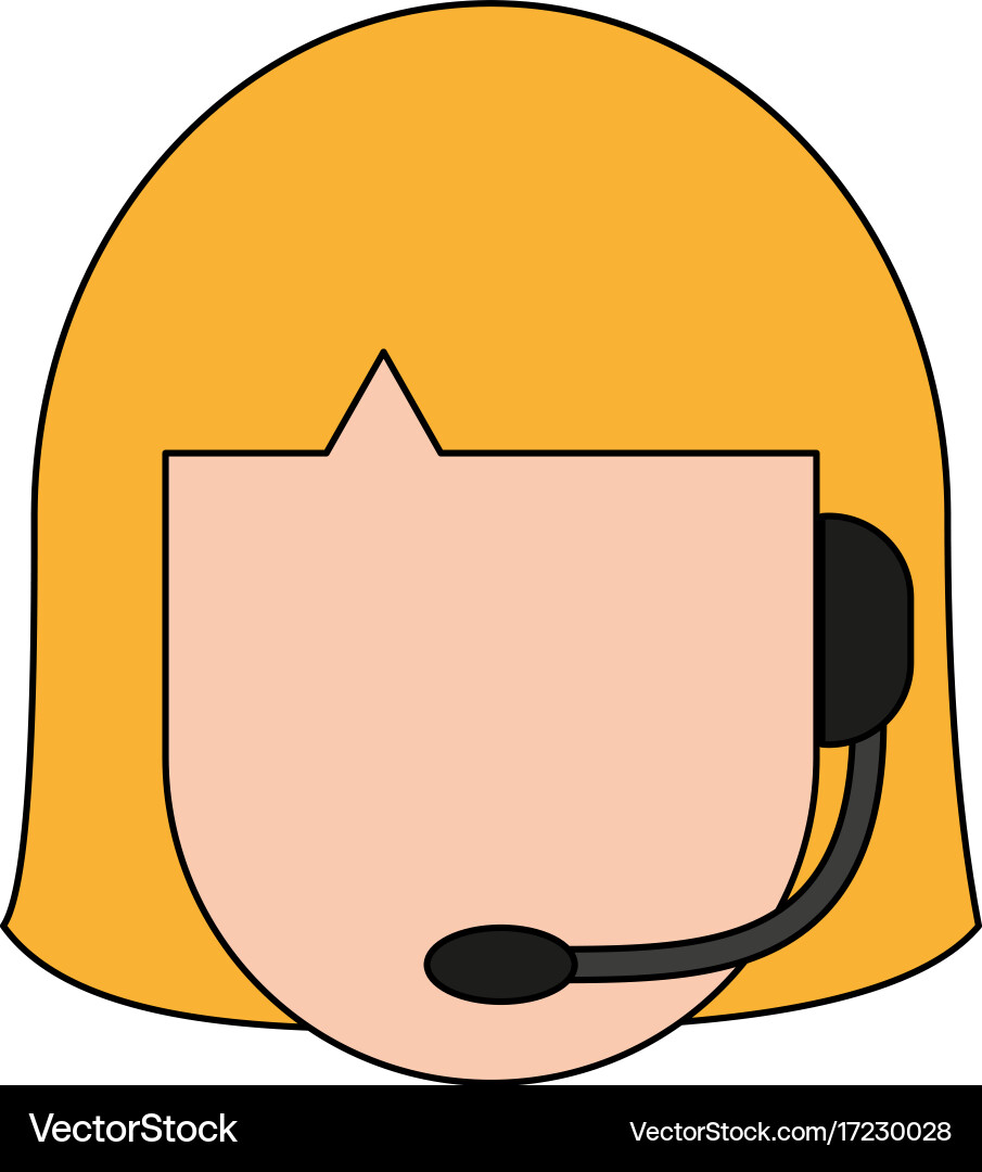 Woman avatar with headset icon image Royalty Free Vector