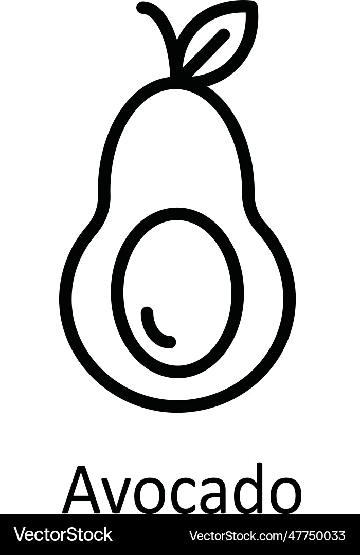 Avocado outline icon design f Royalty Free Vector Image
