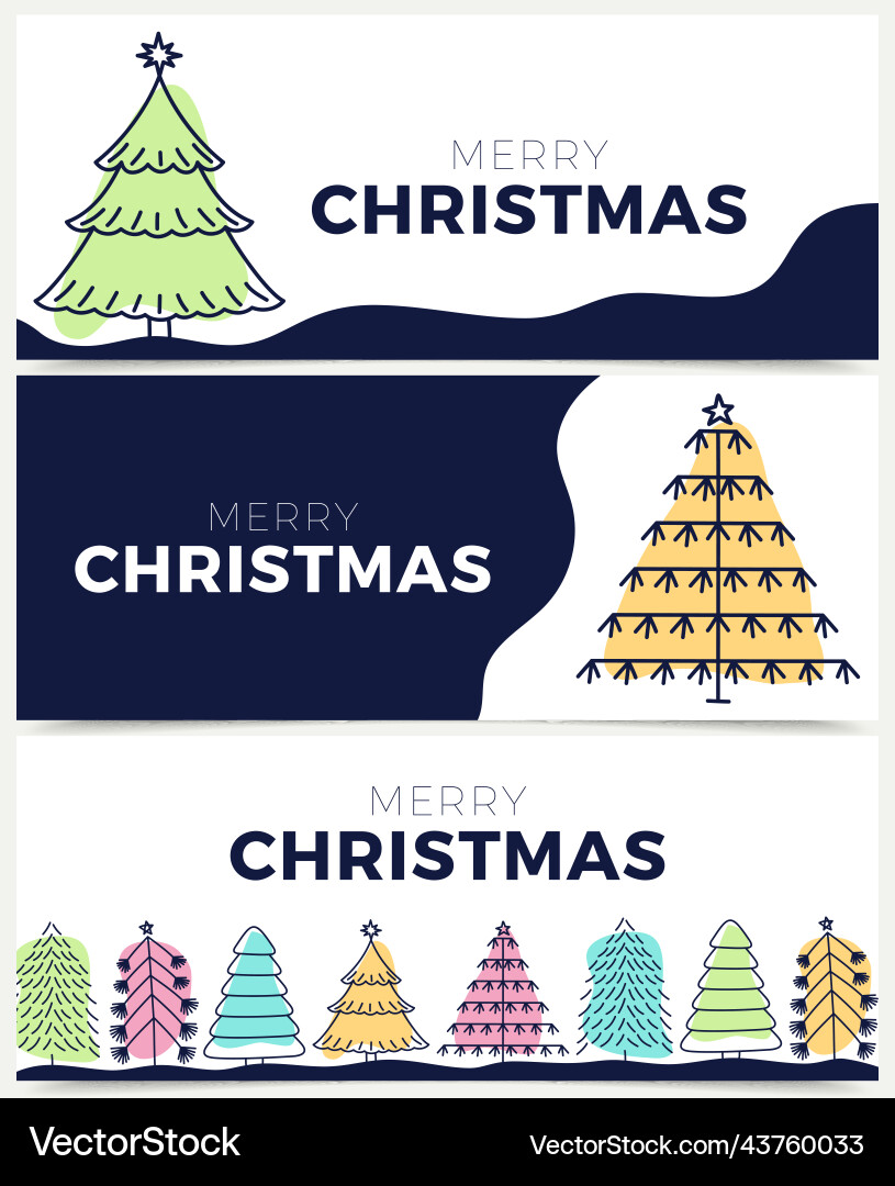 Christmas card set banner collection Royalty Free Vector