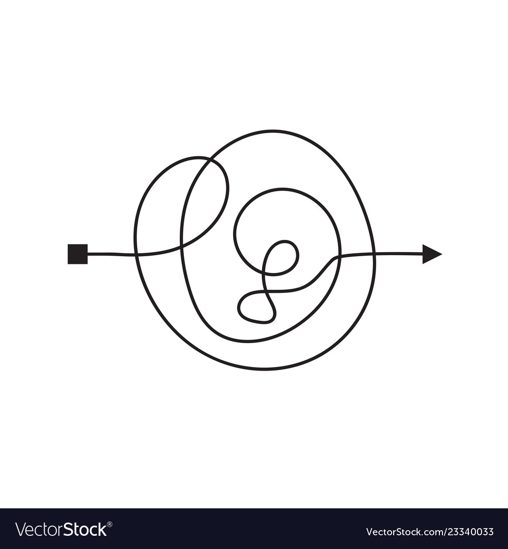 Confused complicated way as chaos or problem Vector Image Confused complicated way as chaos or problem Vector Image