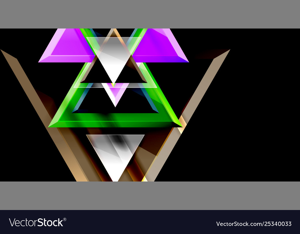 Dynamic triangle composition abstract background Vector Image