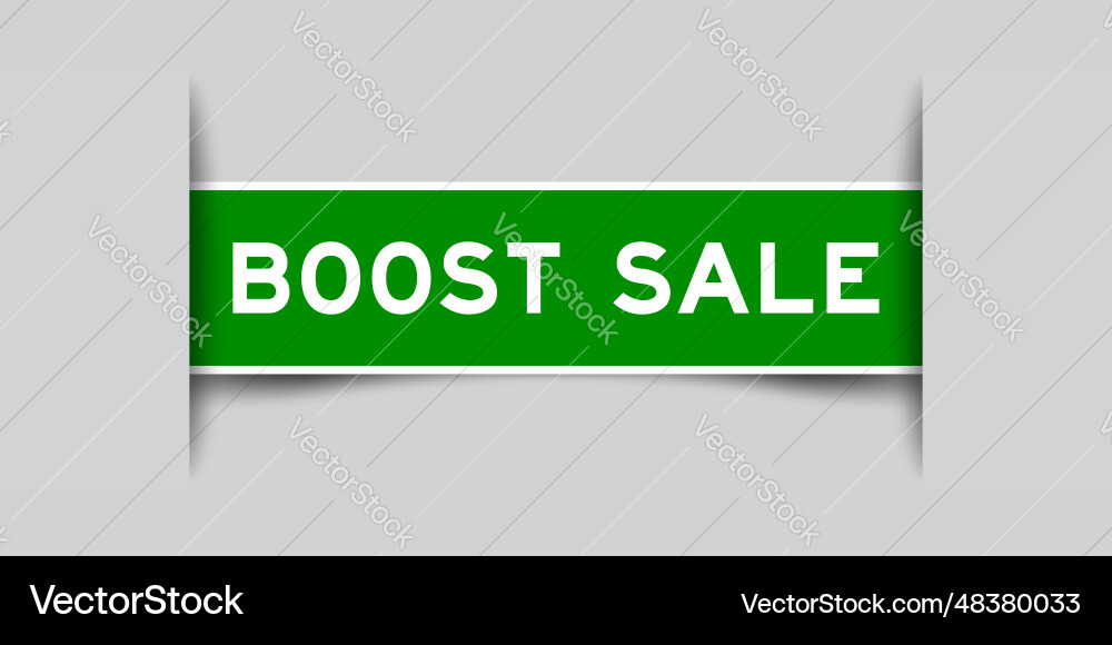 Green color square label sticker with word boost Vector Image