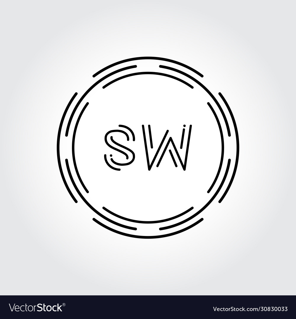 Initial sw logo design creative typography Vector Image