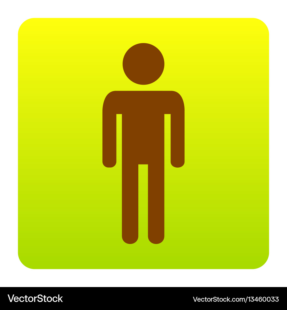 Man sign brown icon at green Royalty Free Vector Image