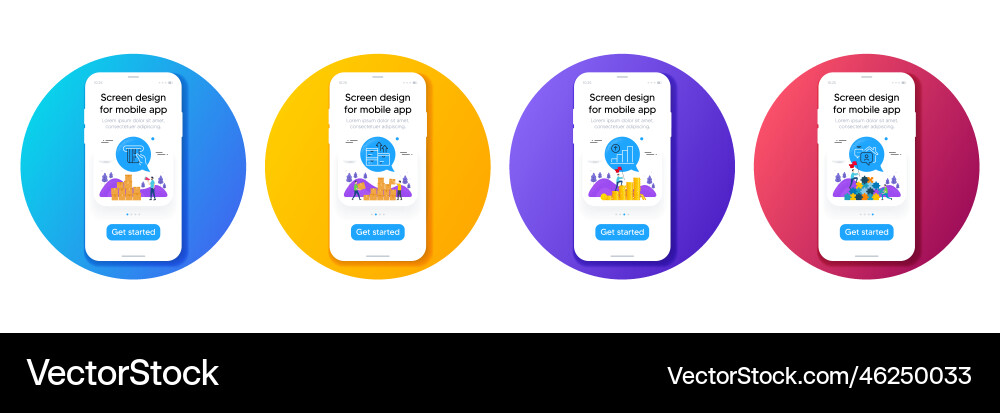 Minimal set of wholesale goods graph chart Vector Image
