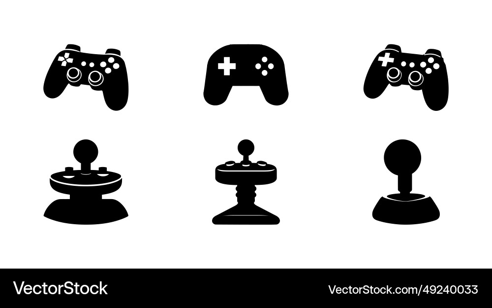Retro and modern gamepad icons collection Vector Image