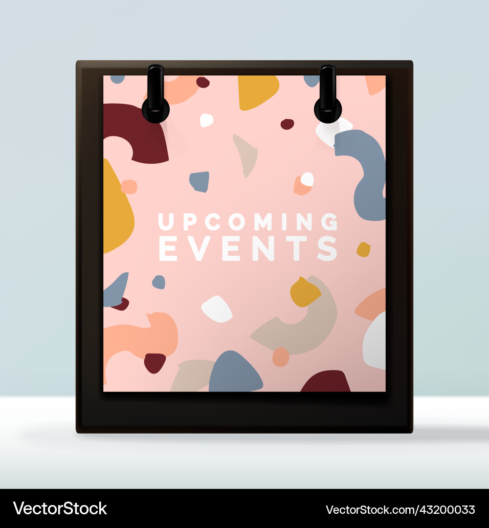 Upcoming event calendar or leaflet standx9 Vector Image