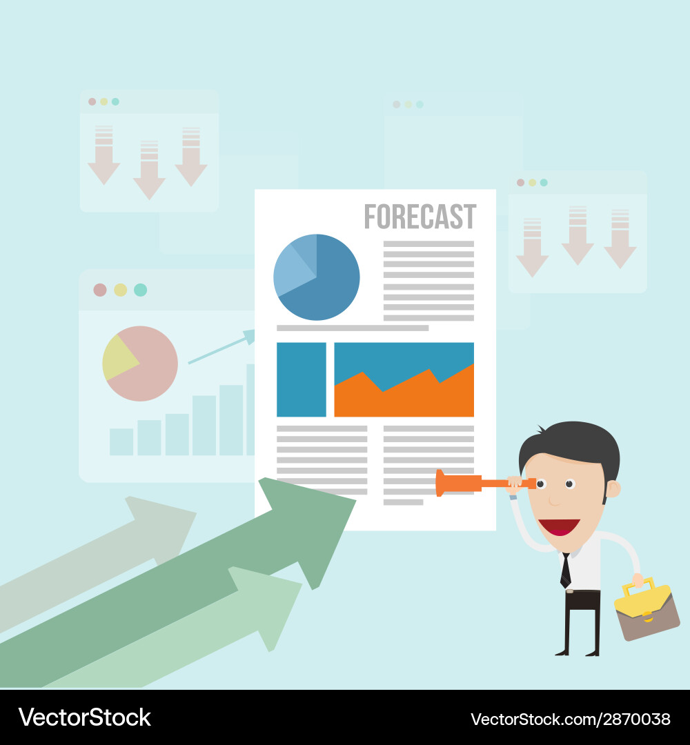 Business man forecasting business trend Royalty Free Vector