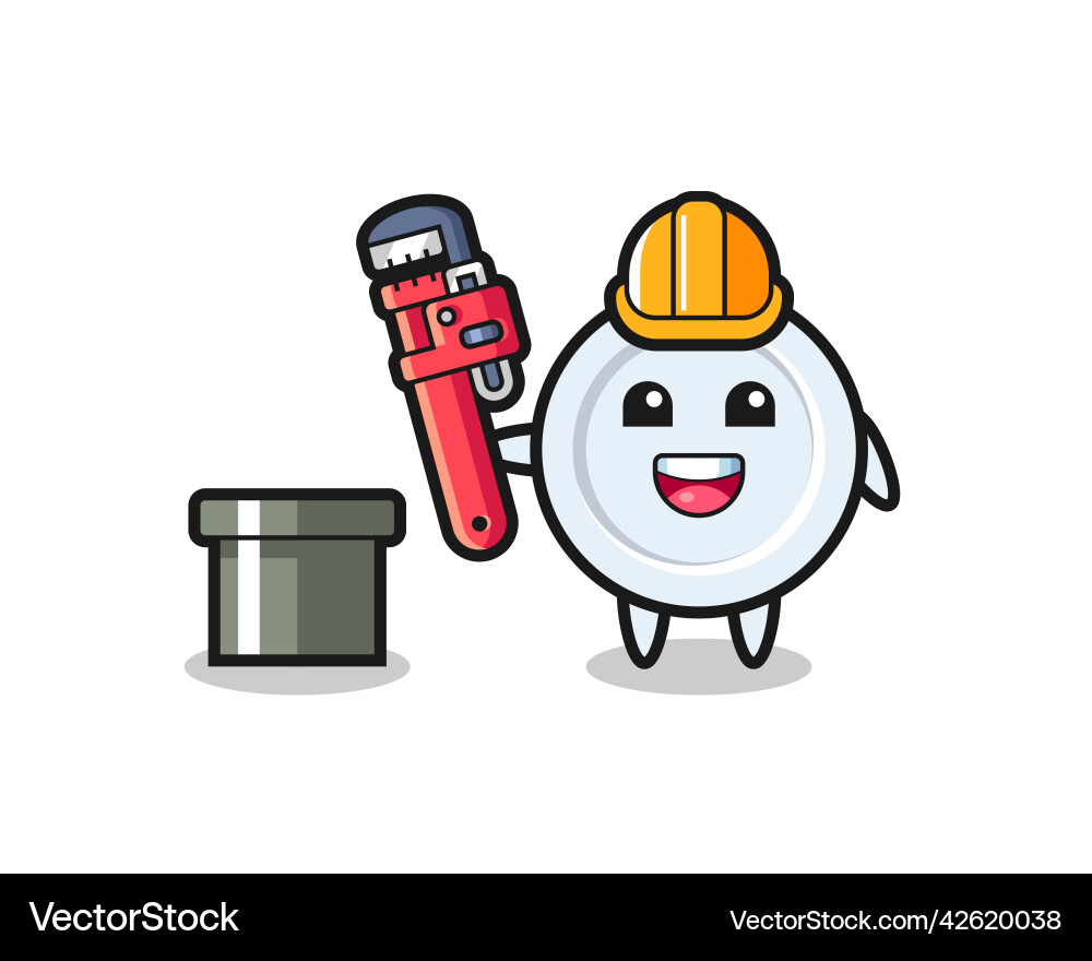 Character of plate as a plumber Royalty Free Vector Image