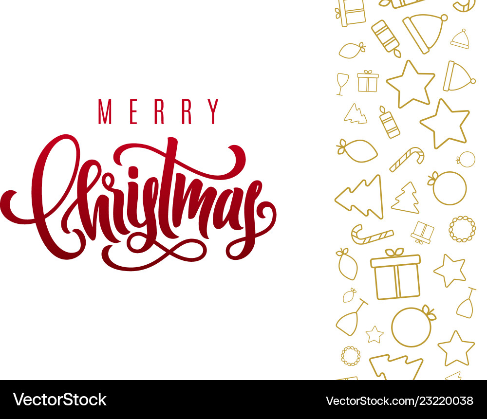 Christmas holiday postcard with lettering Vector Image