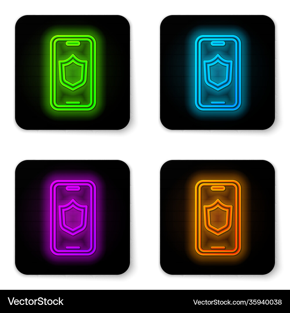 Glowing neon line smartphone mobile phone Vector Image