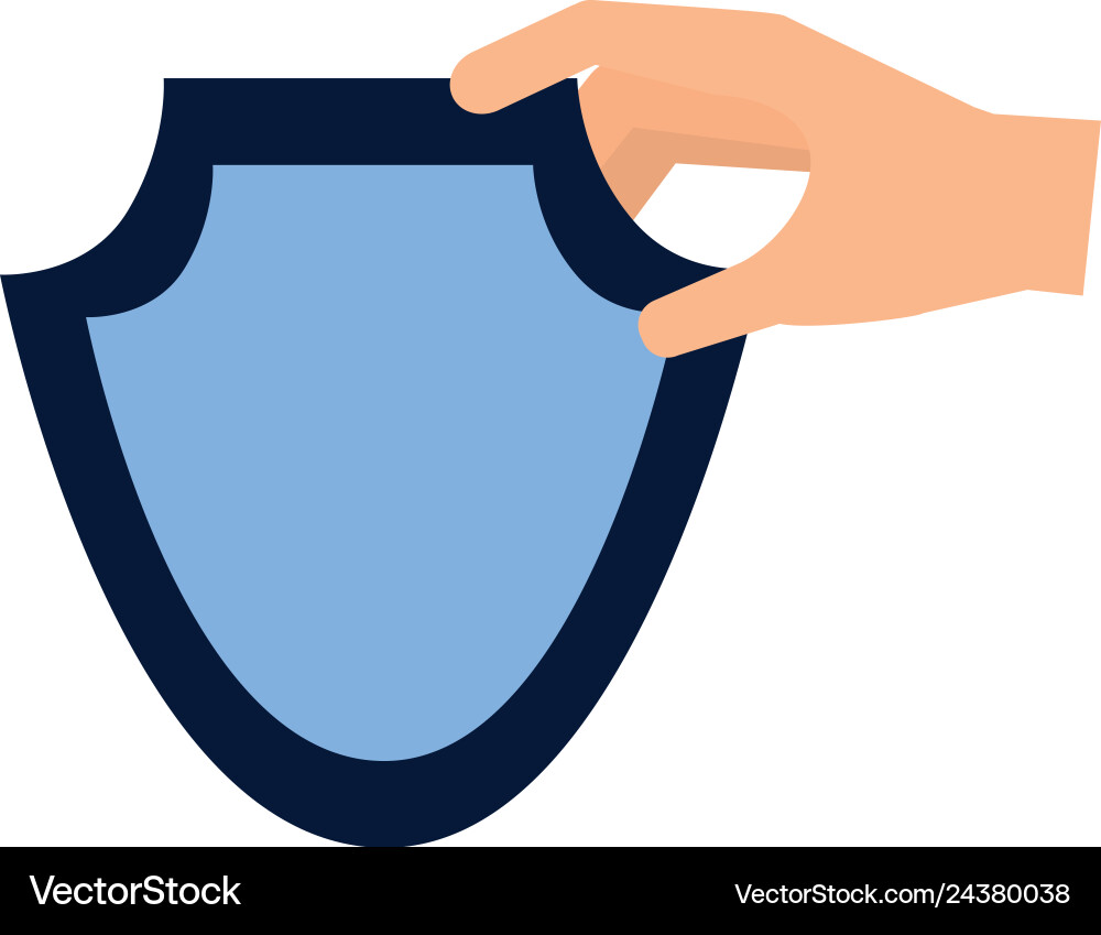 Hand holding shield protection sign Royalty Free Vector