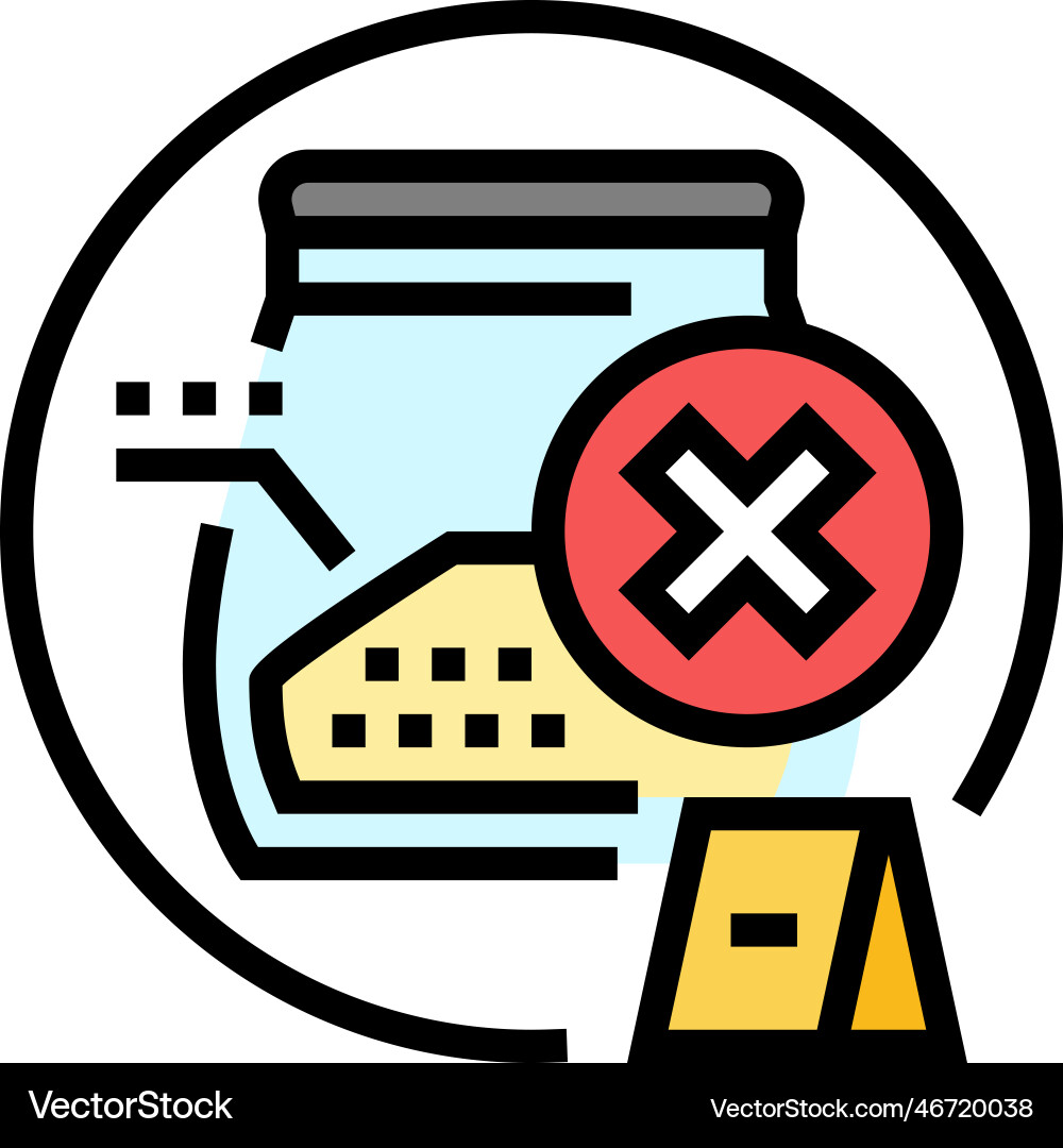 Inadmissible evidence crime color icon Royalty Free Vector