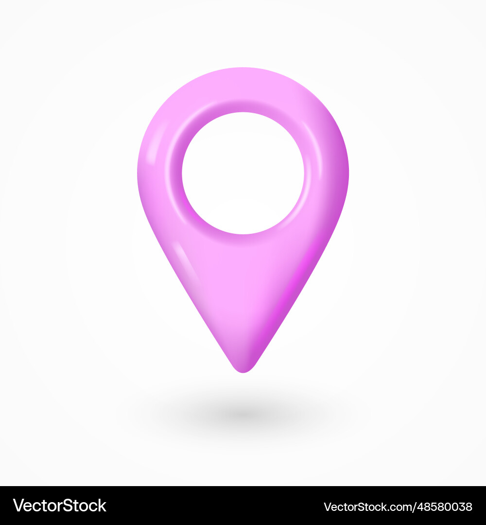 Realistic purple icon map pointer locate pin gps Vector Image