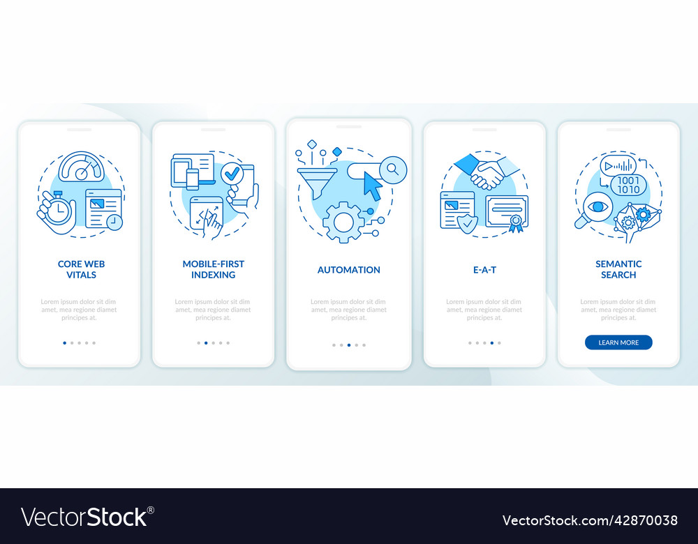 Search engine optimization concepts blue Vector Image