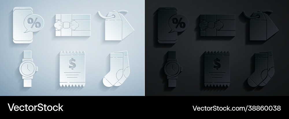 Set paper check and financial check blank label Vector Image