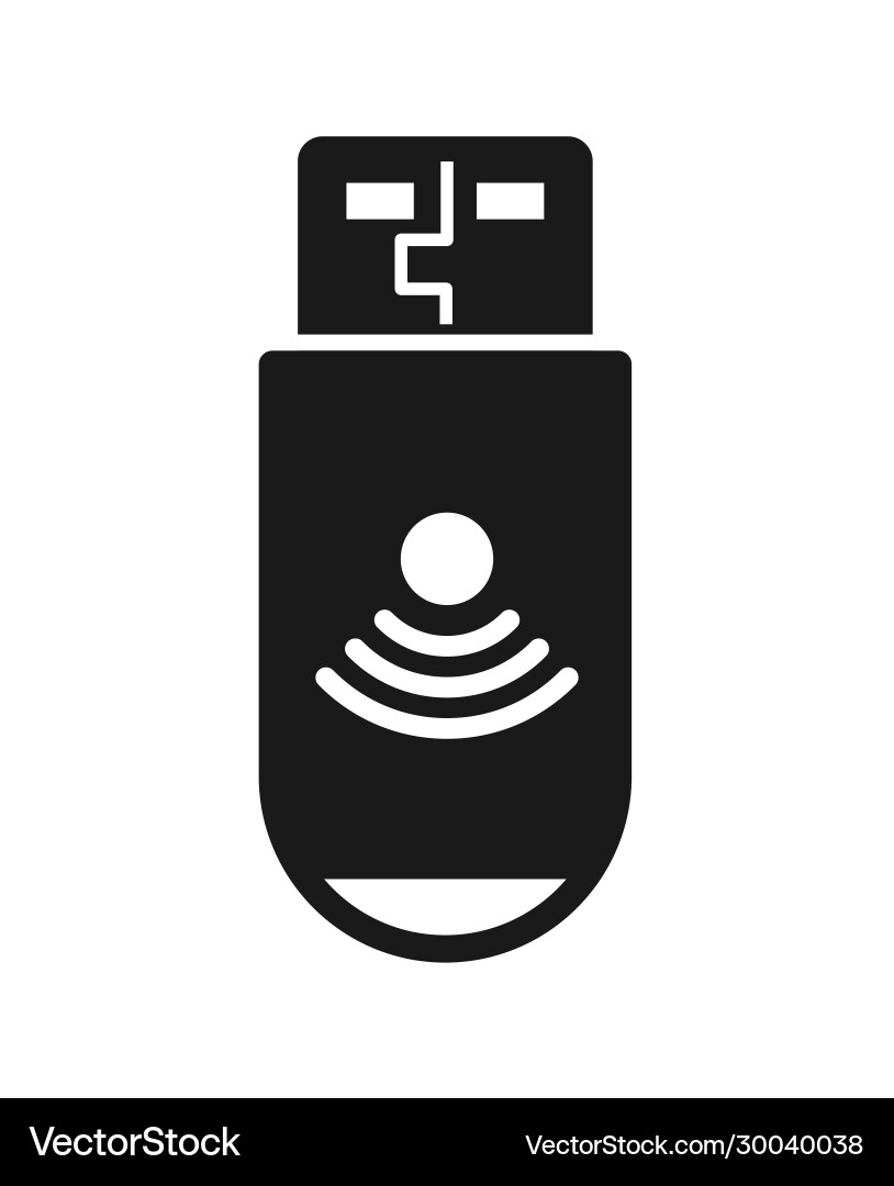 Usb flash drive with wifi simple design for sites Vector Image