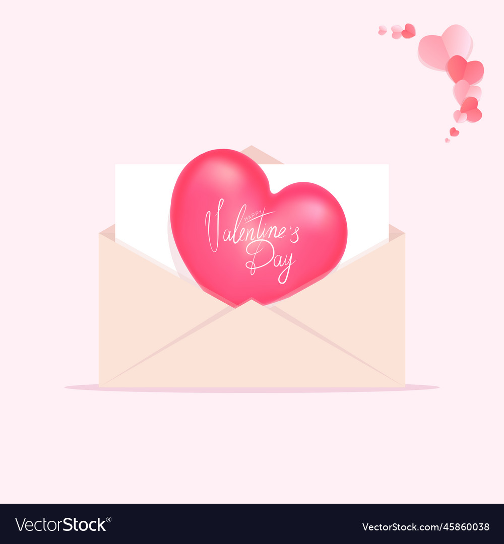 Valentines day greeting card letter Royalty Free Vector