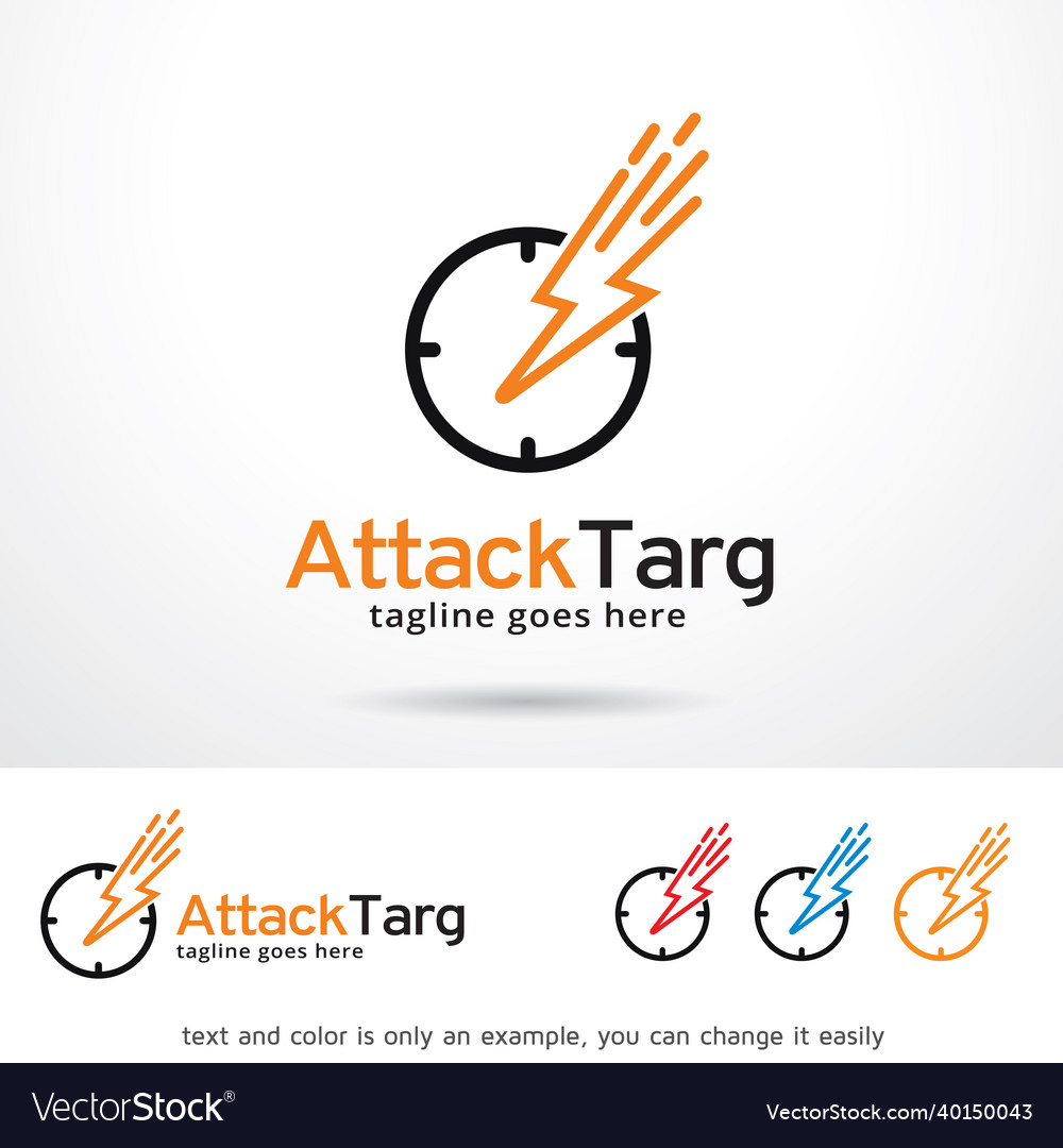 Attack target logo template Royalty Free Vector Image