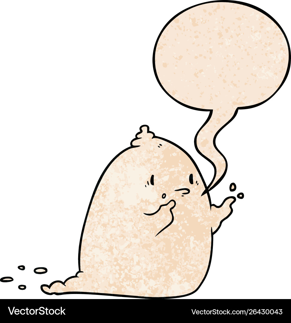 Cartoon spooky ghost and speech bubble in retro Vector Image