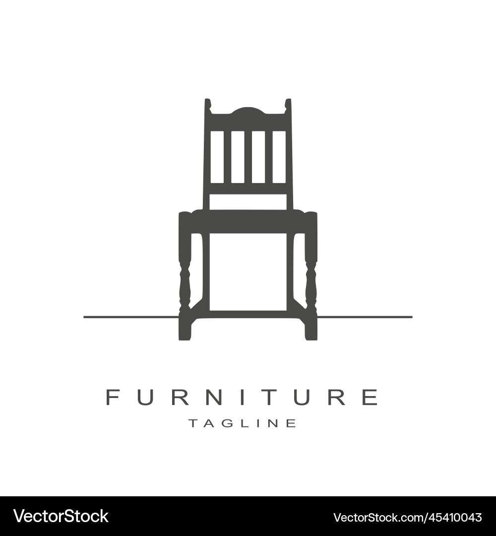 Chair logo design isolated on white background Vector Image