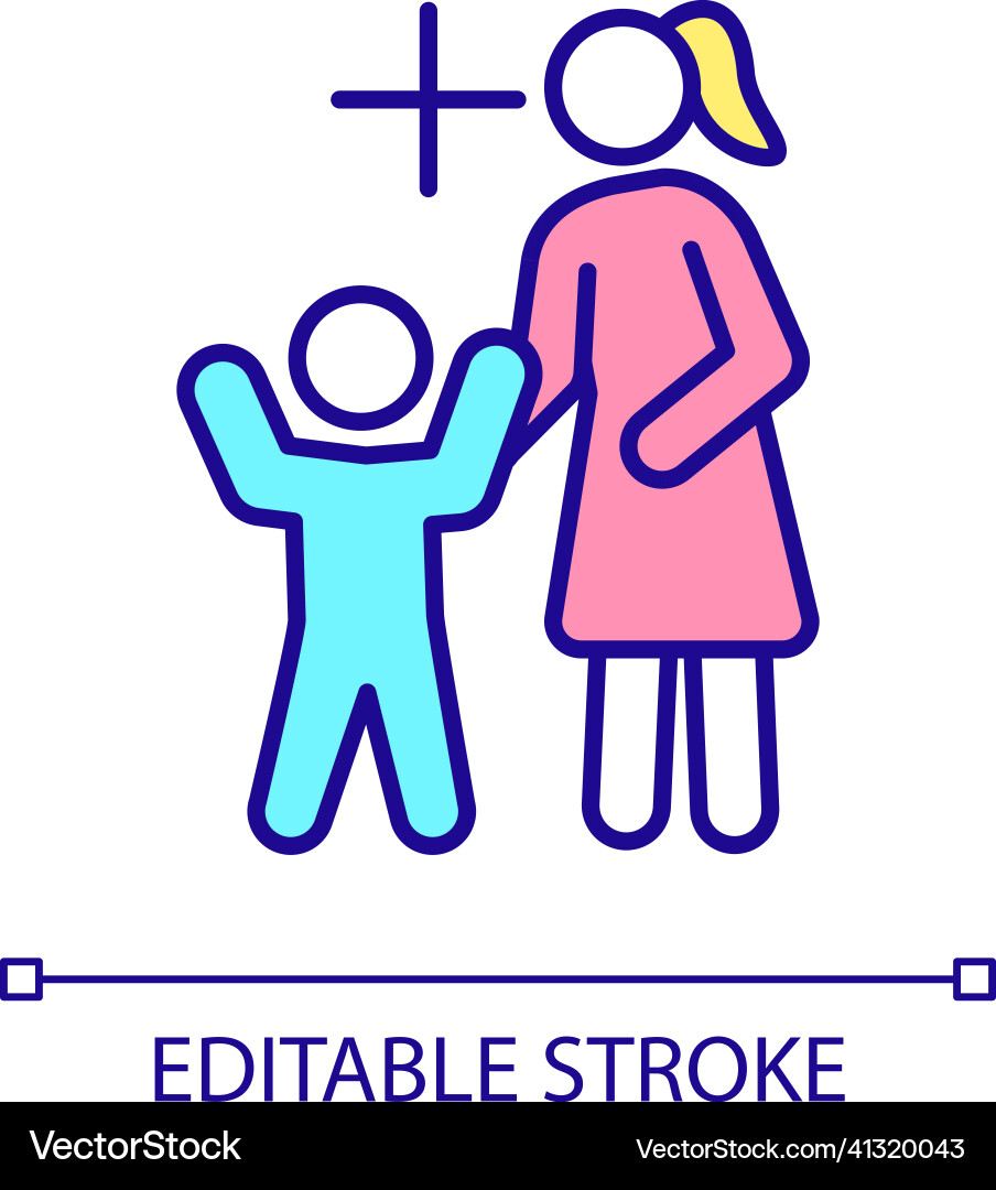 Child under parental control rgb color icon Vector Image