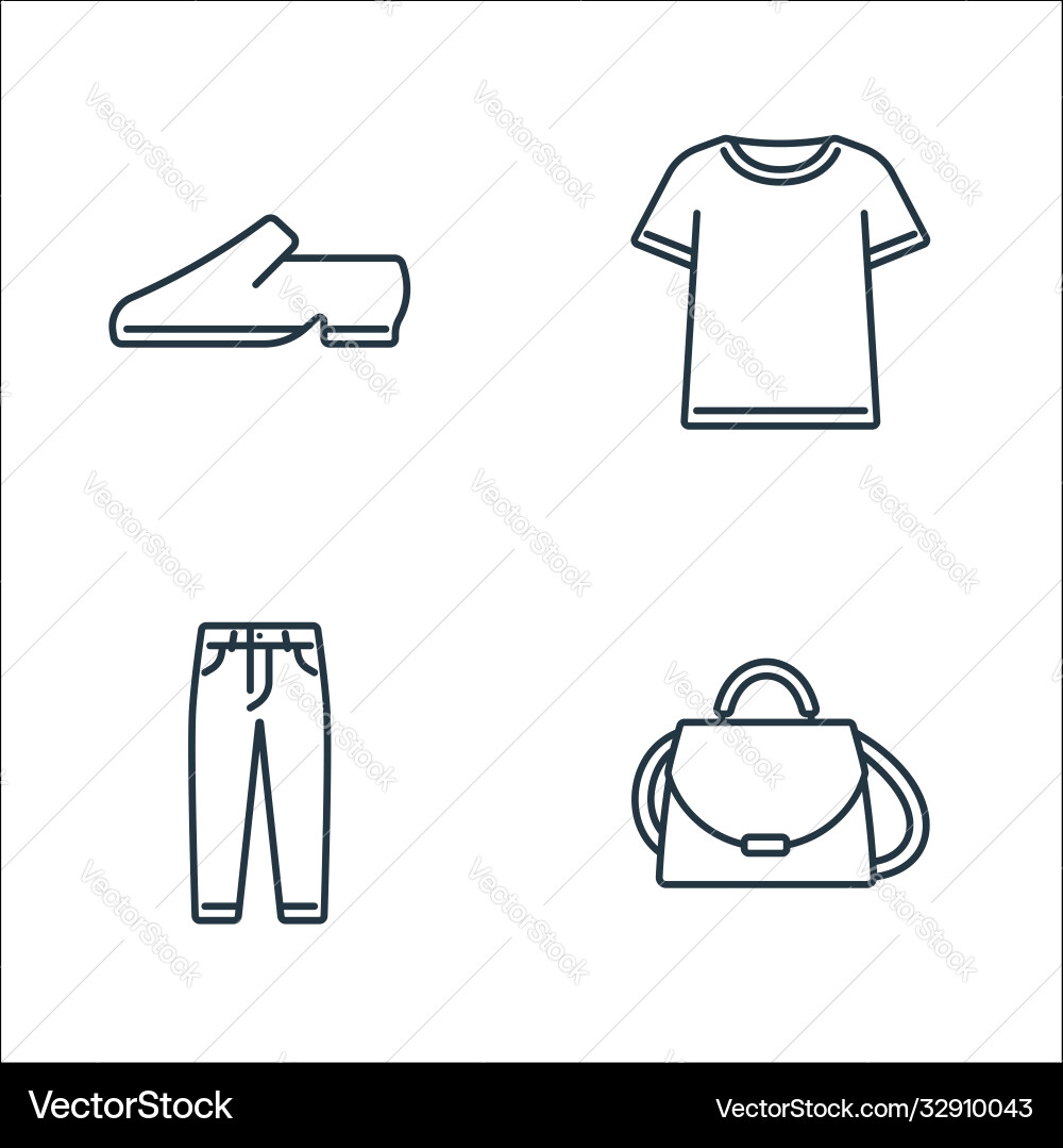 Clothes and outfit line icons linear set quality Vector Image