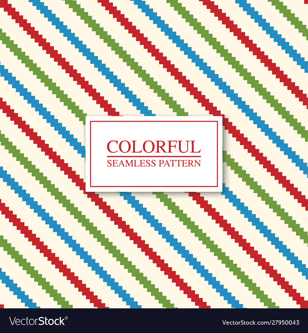 Colorful seamless geometric pattern - striped Vector Image