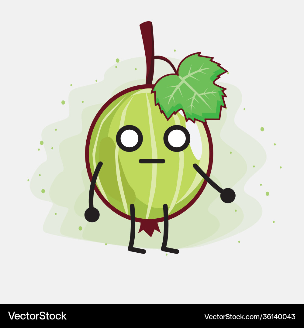 Cute gooseberry fruit mascot character Royalty Free Vector