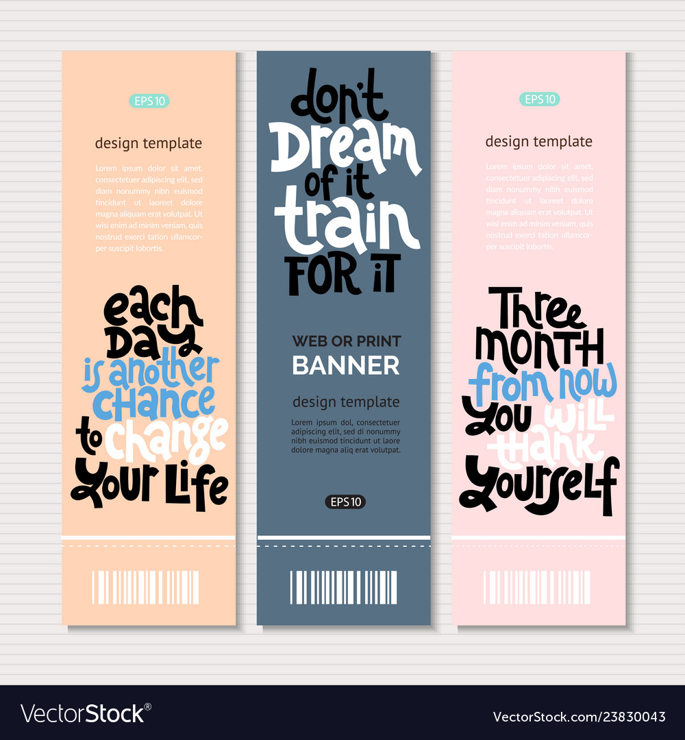 Fitness motivational quotes Royalty Free Vector Image