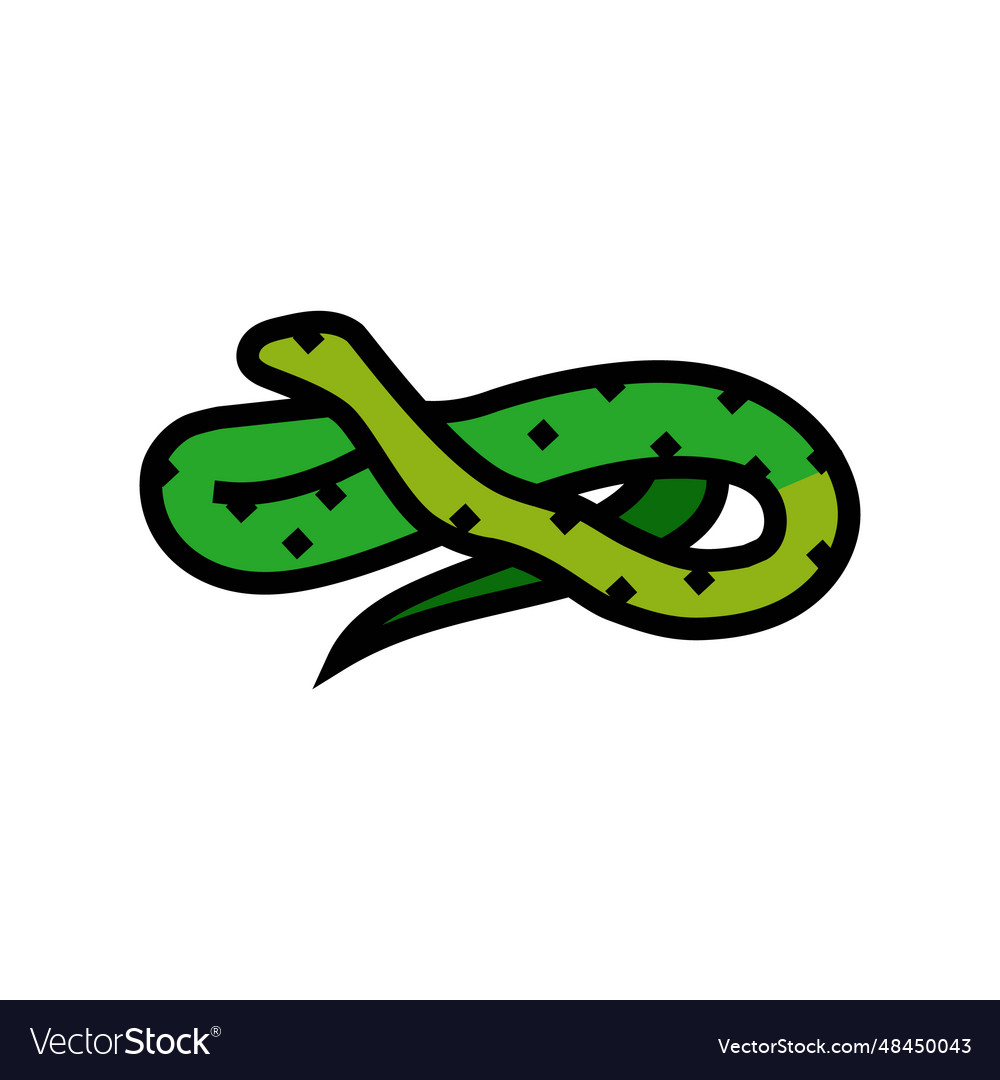 Green tree python animal snake color icon Vector Image