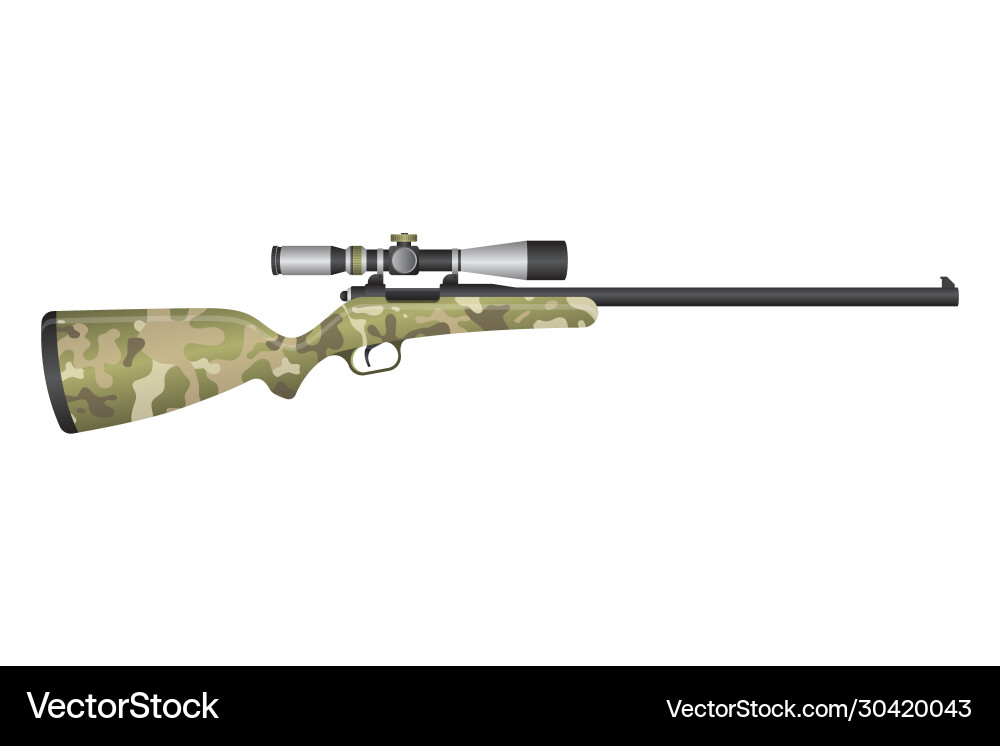 Hunting rifle isolated on white Royalty Free Vector Image