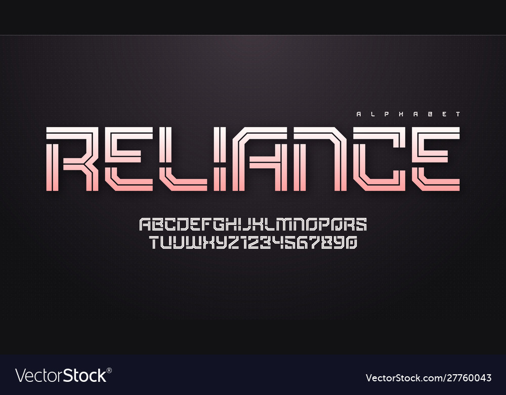 Inline technology alphabet creative Royalty Free Vector