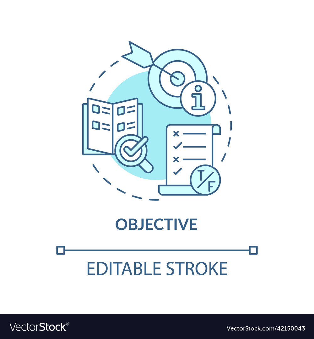 Objective turquoise concept icon Royalty Free Vector Image