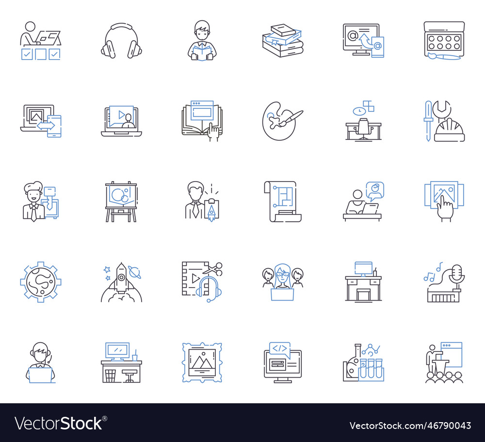 Part-time line icons collection flexibility Vector Image Part-time line icons collection flexibility Vector Image