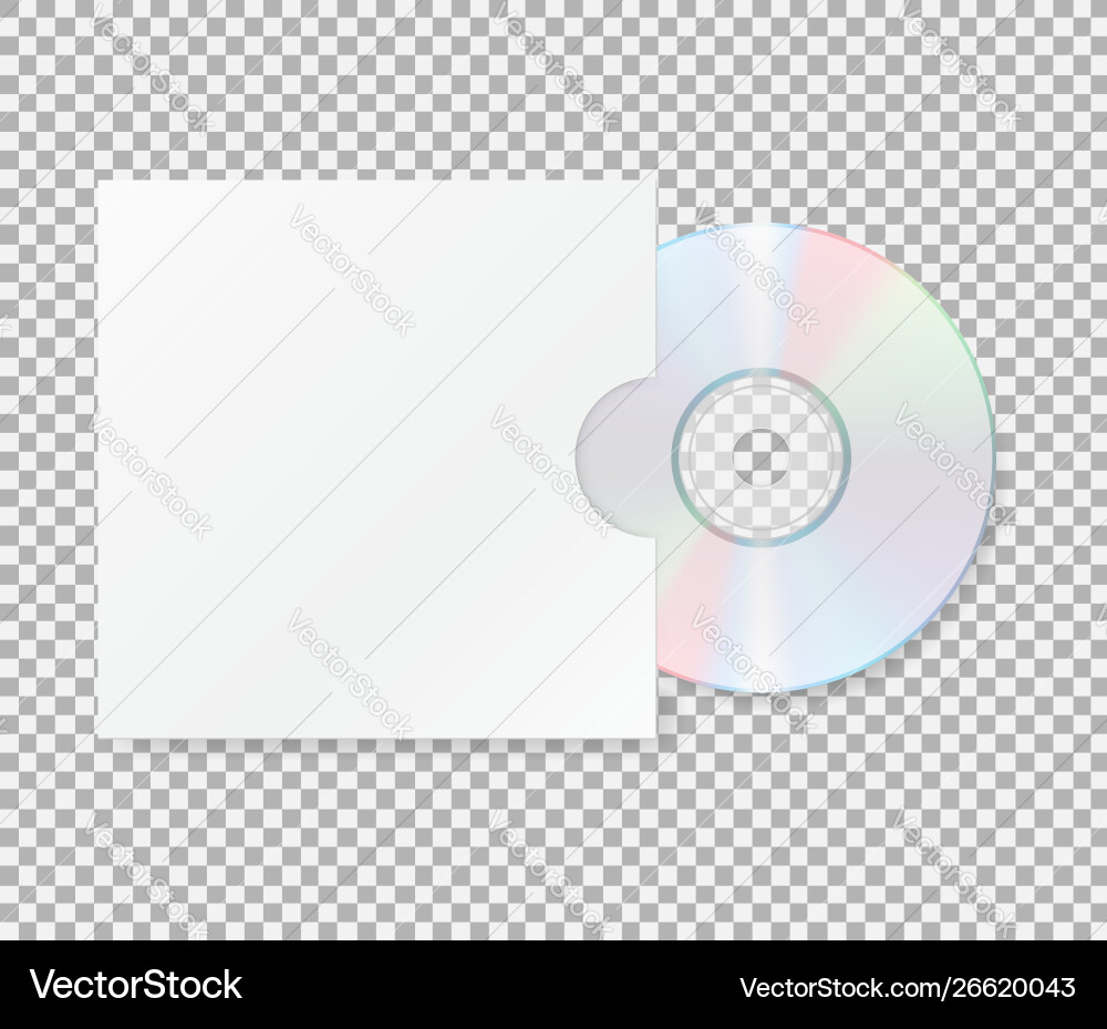 Realistic cd with cover close up a dvd Royalty Free Vector