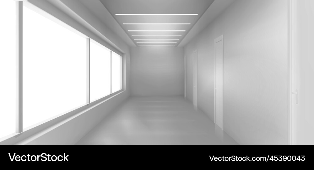 White empty corridor 3d hospital clinic office Vector Image