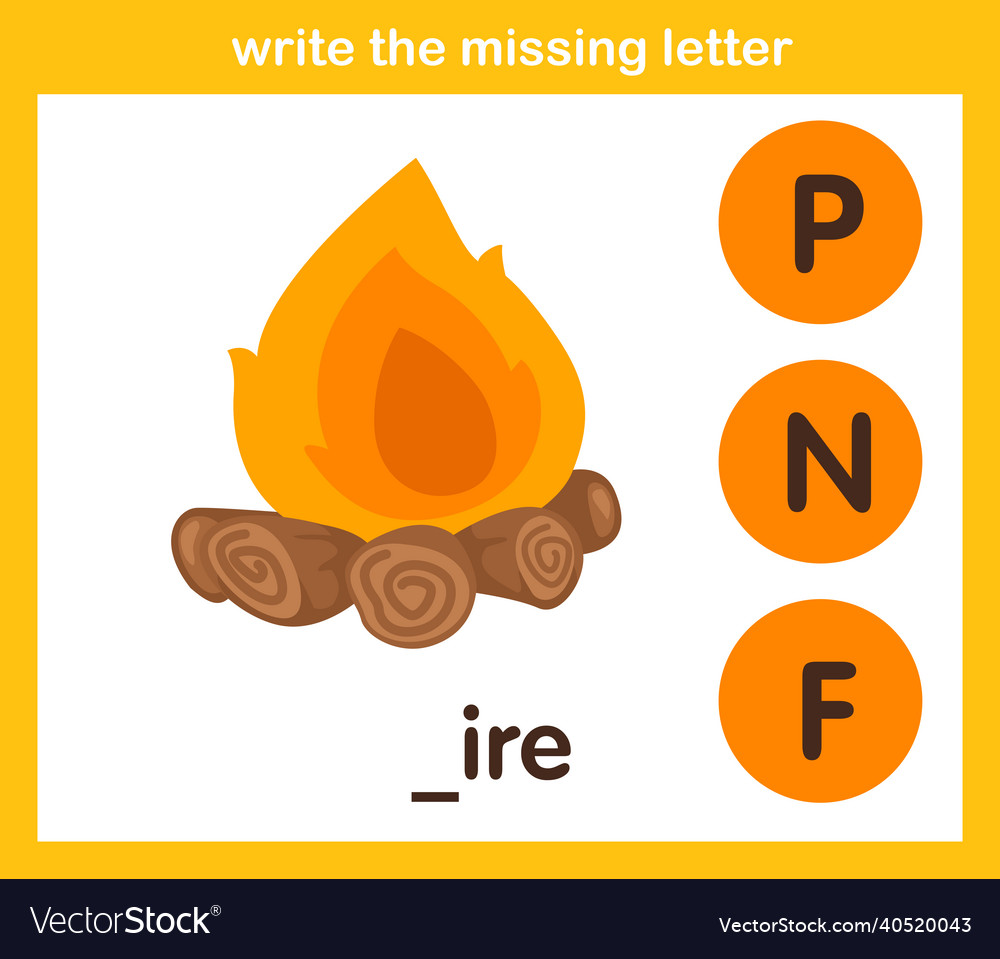 Write the missing letter Royalty Free Vector Image