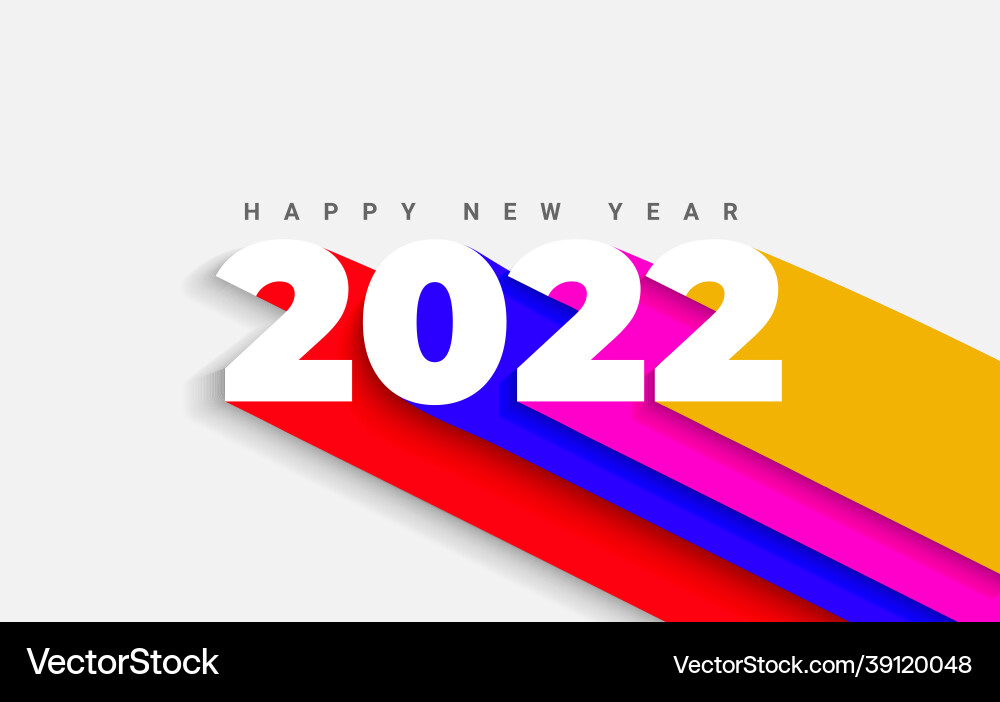 Banner for 2022 new yearnumbers with long shadow Vector Image
