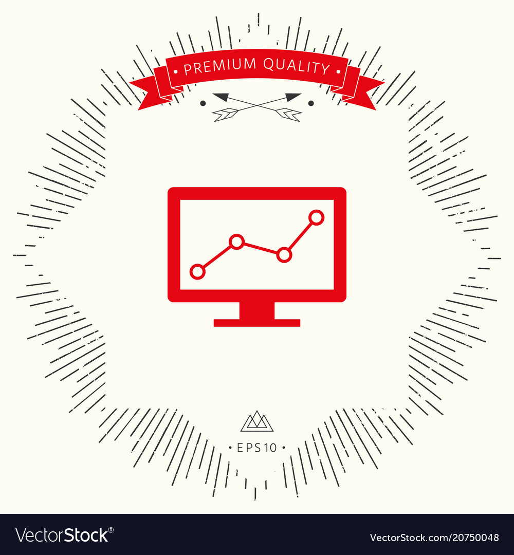 Computer monitors with graph Royalty Free Vector Image
