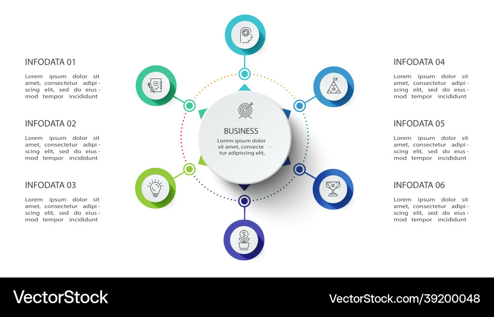 Creative concept for infographic with 6 steps Vector Image